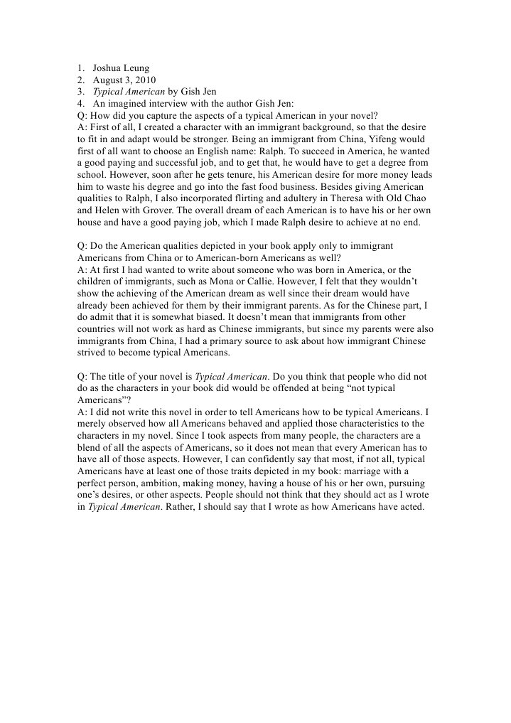 Typical American Book Report | PDF