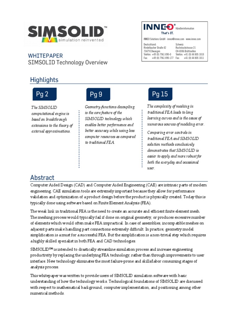 Simsolid Technology Overview Whitepaper | PDF | Finite Element Method | Function (Mathematics)