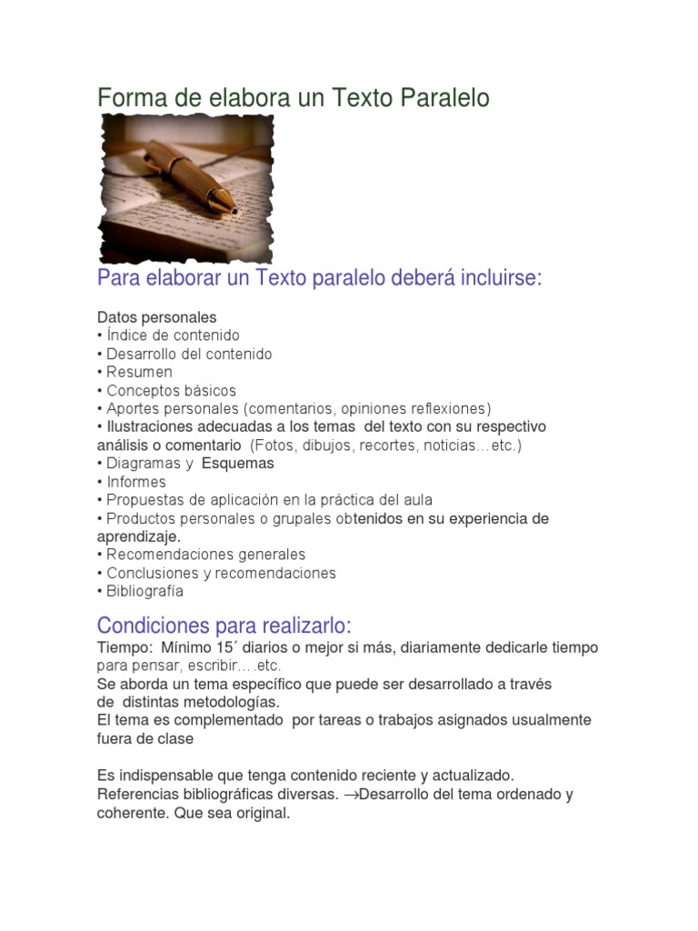 Forma de Elabora Un Texto Paralelo | PDF