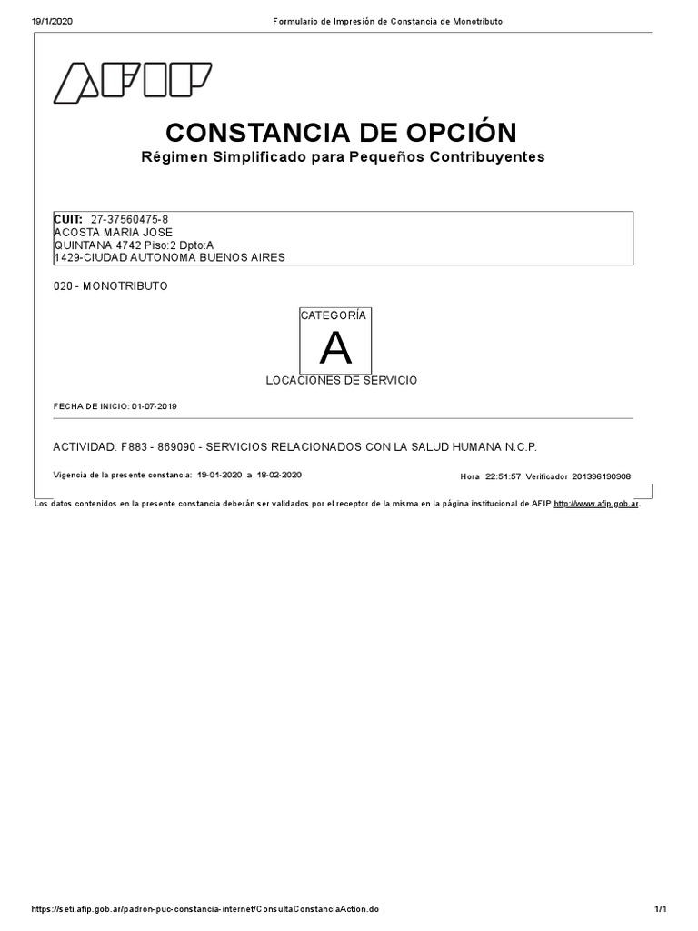 AFIP - Administración Federal de Ingresos Públicos | PDF