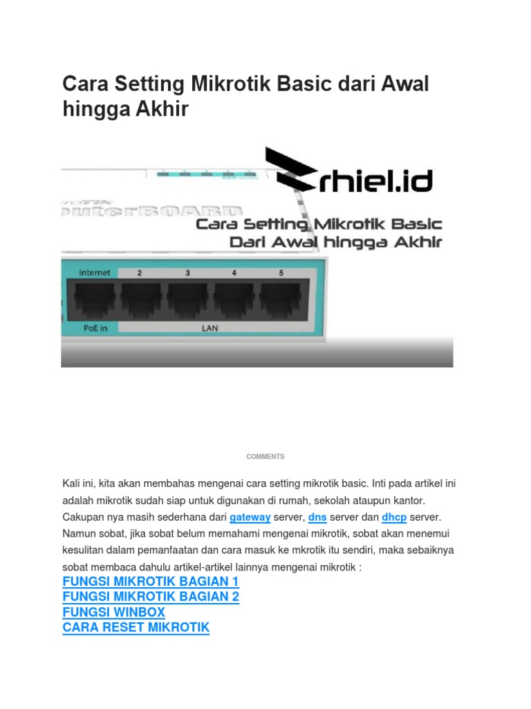 Tutorial MICROTIK | PDF