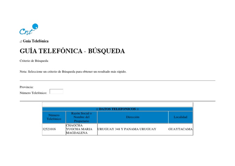 Guía Telefónica | PDF