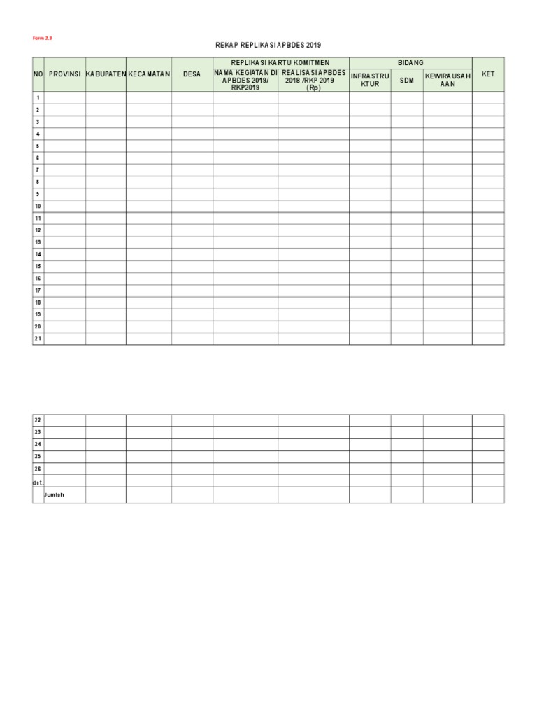 Form Kunjungan Lapangan 2.3 | PDF