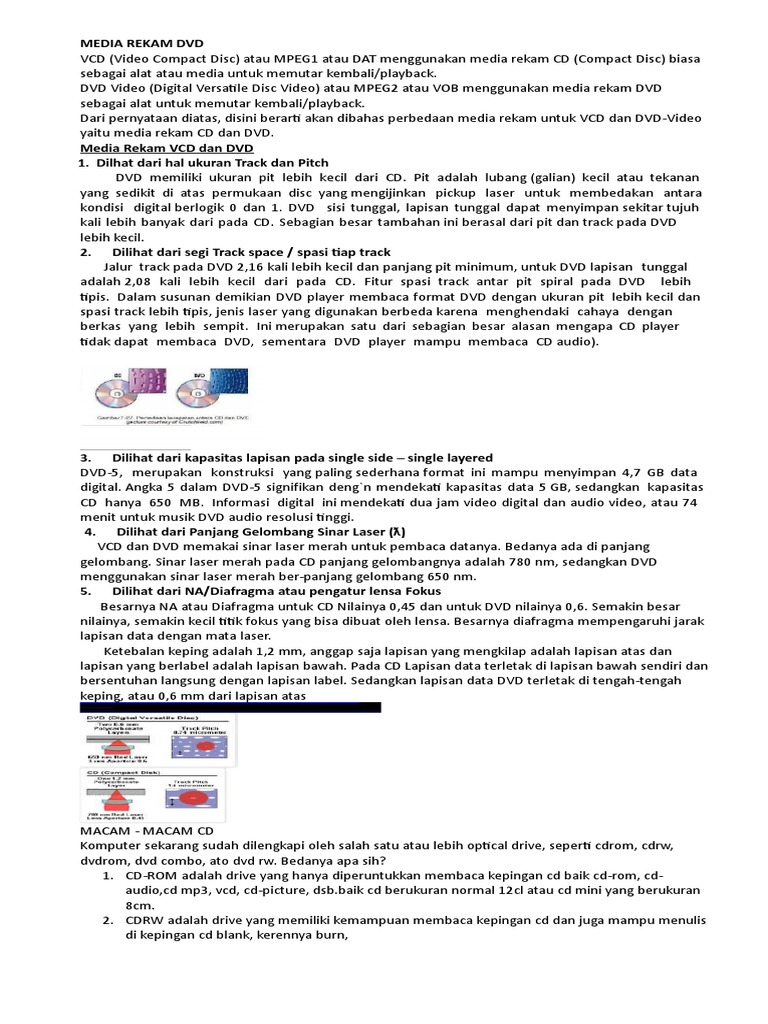 Media Rekam VCD Dan DVD | PDF