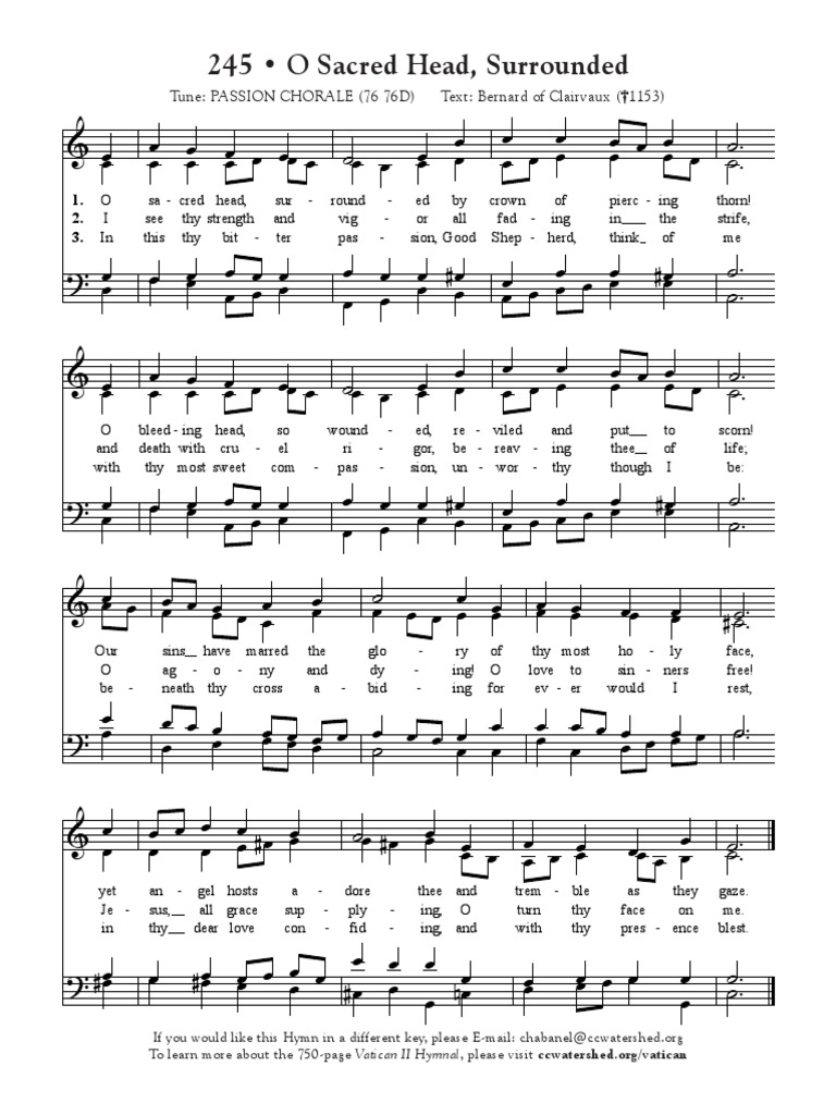 O Sacred Head, Surrounded | PDF | Hymns O Sacred Head, Surrounded | PDF | Hymns
