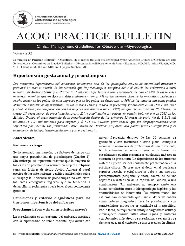 2.2 ACOG Preeclampsia | PDF | Hipertensión | El embarazo