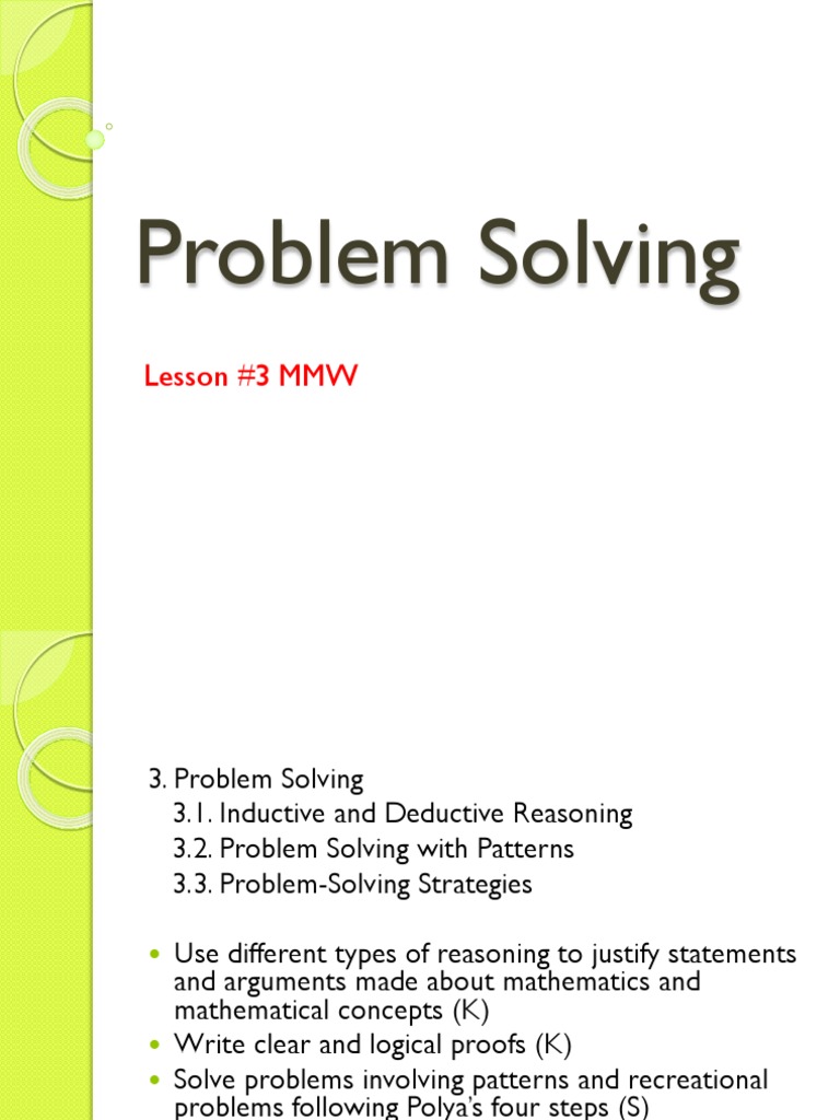 Problem-Solving | Inductive Reasoning | Mathematical Proof