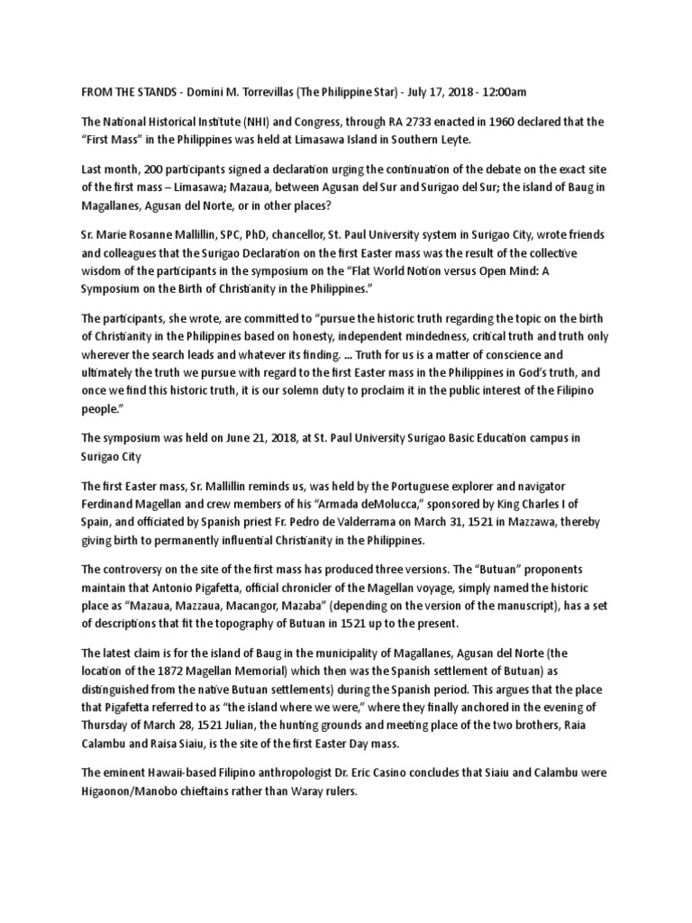 Debate First Mass | PDF