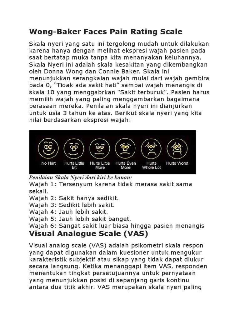 Skala Nyeri Wong-Baker dan VAS | PDF | Gaya Hidup