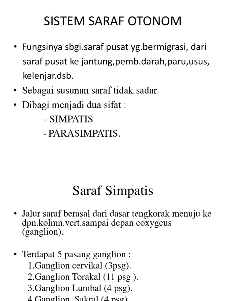 Sistem Saraf Otonom | PDF
