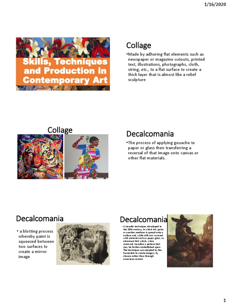 Contemporary Art Techniques Guide | PDF | Collage | Art Media