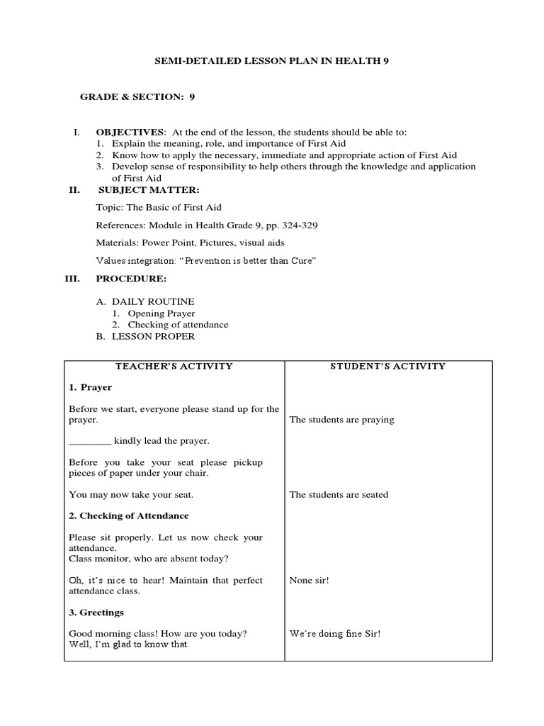 Grade 9 | Download Free PDF | First Aid
