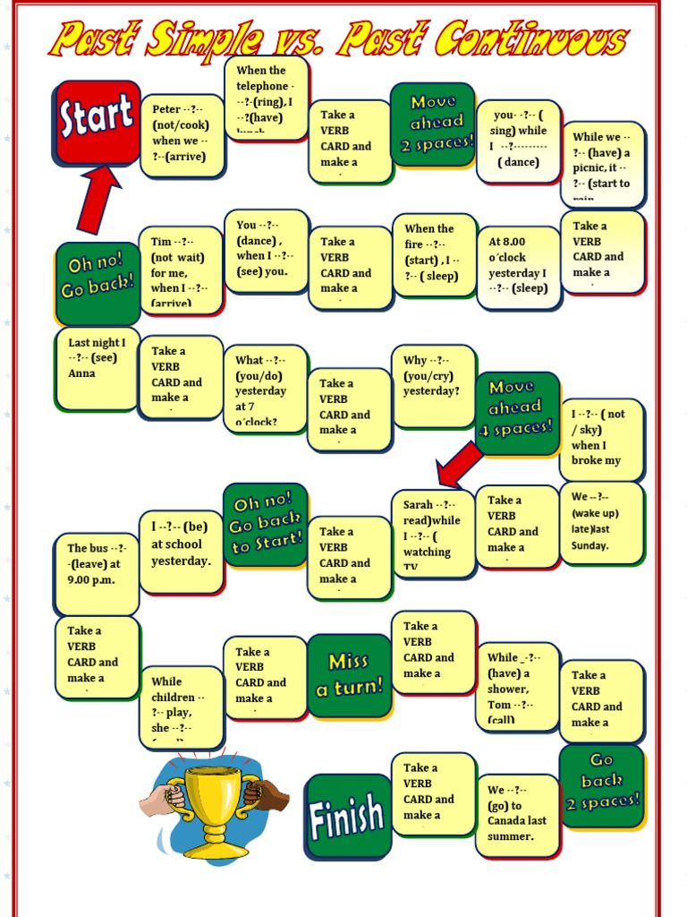 Past Simple Vs Past Continuous Game | PDF