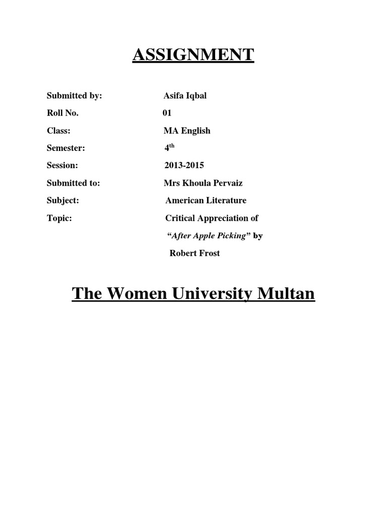 After Apple Picking | PDF | Poetry