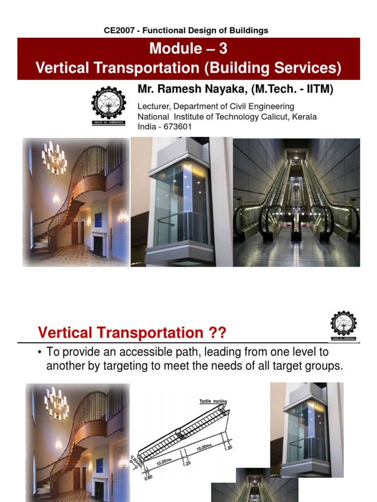 Vertical Transportation System | PDF | Stairs | Escalator