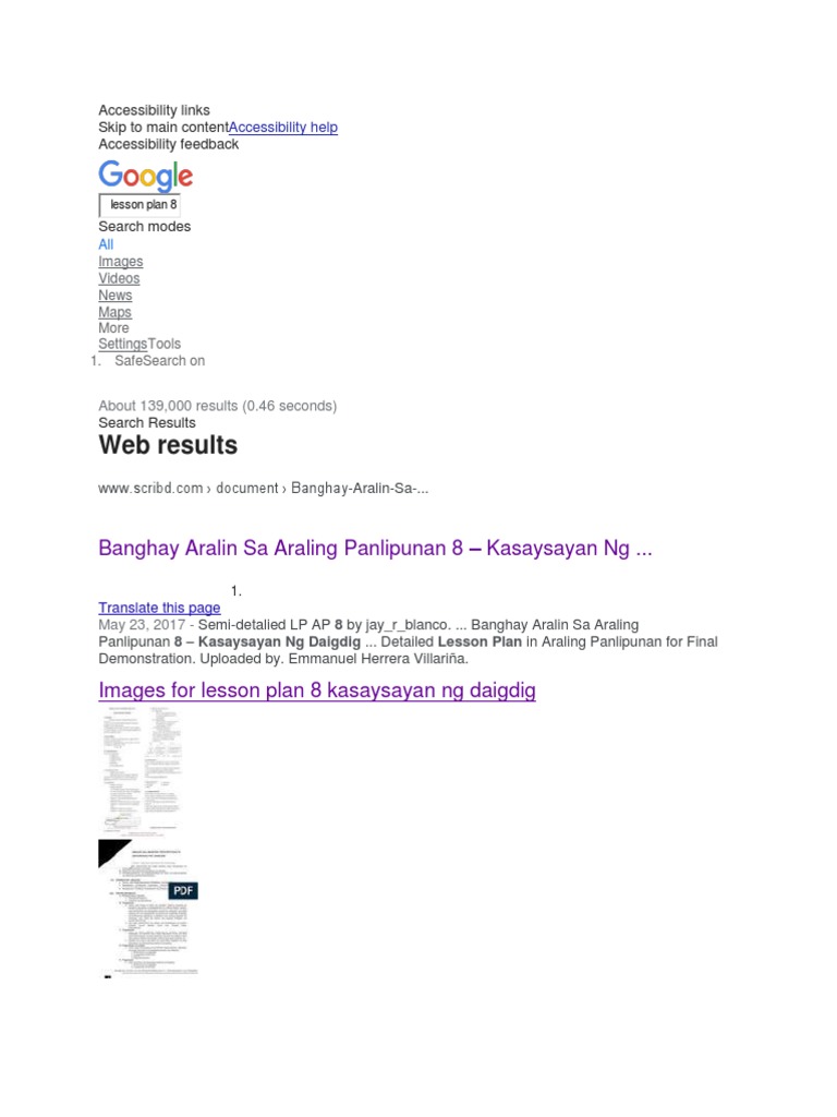 LEsson Plan 8 Kasaysayan | PDF | Cyberspace | World Wide Web