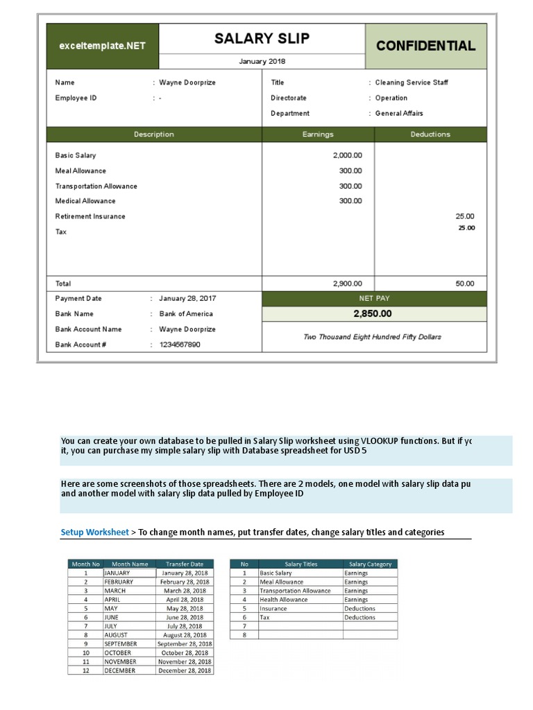 556salary Slip Template V12 | PDF | Worksheet | Salary