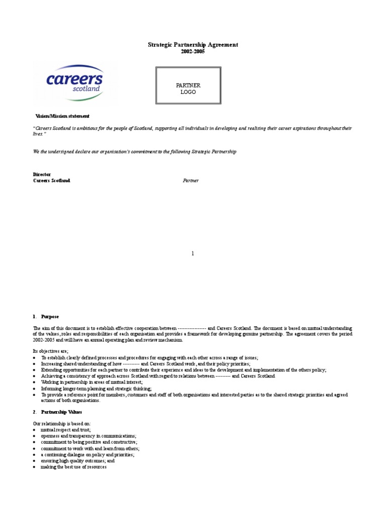 Strategic Partnership Agreement Template | PDF | Scotland | Planning