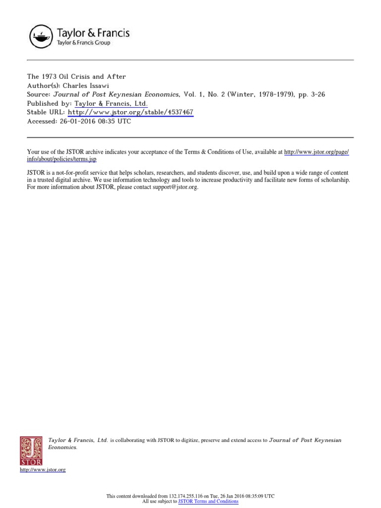 The 1973 Oil Crisis and After | PDF | Politics | History