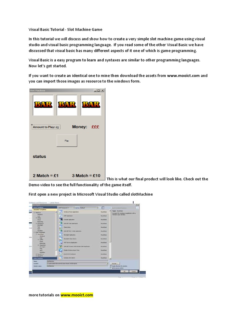 Slot Machine Tutorial | PDF | Subroutine | Parameter (Computer Programming)