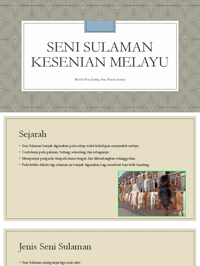 Kesnian Melayu Seni Sulaman | PDF