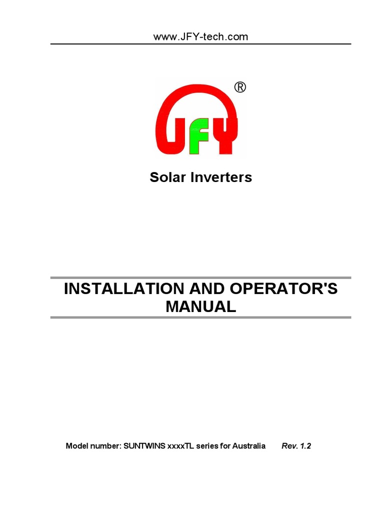 JFY InstallationManual Suntwins | PDF | Power Inverter | Alternating ...