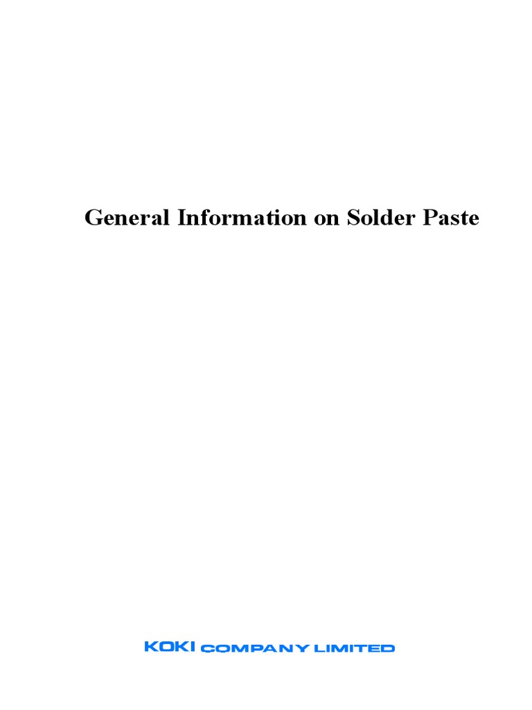 Solder - Paste - Research Paper PDF | PDF | Wetting | Solder