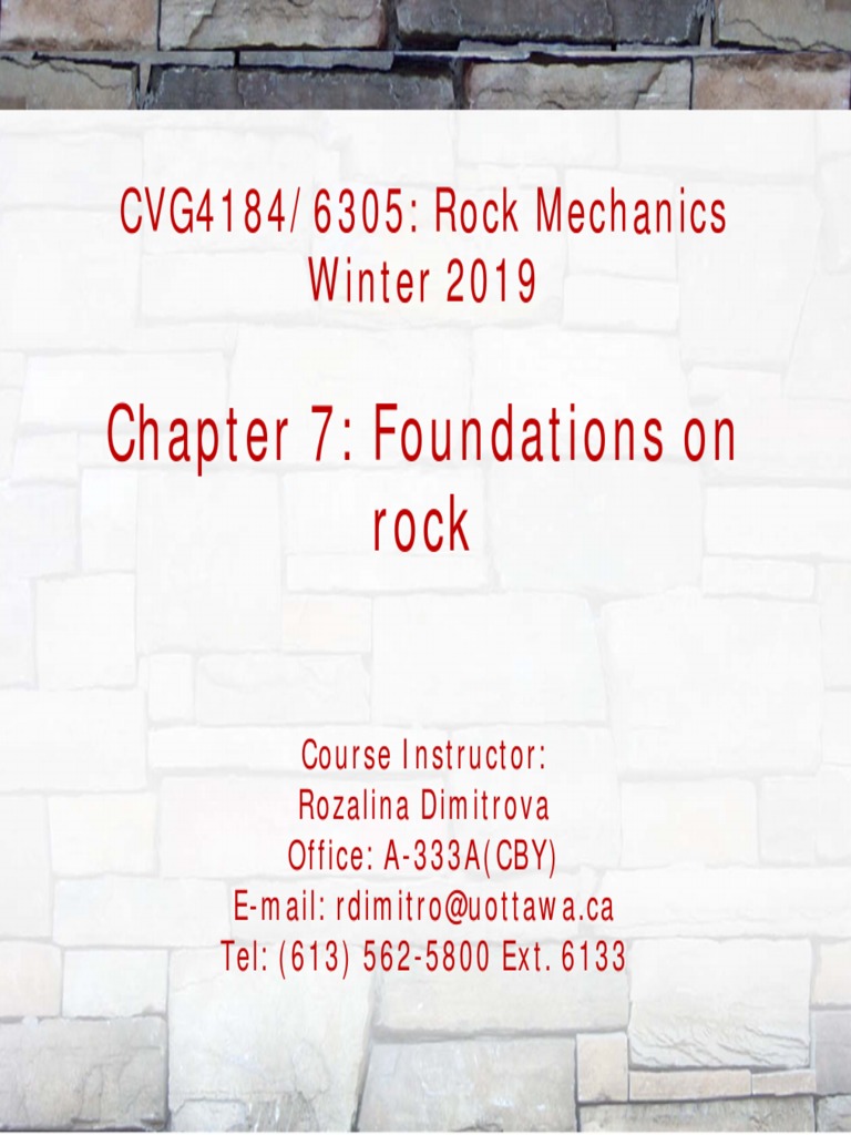 CVG 4184 - 6305 - Ch7 - Foundations On Rock PDF | PDF | Deep Foundation ...