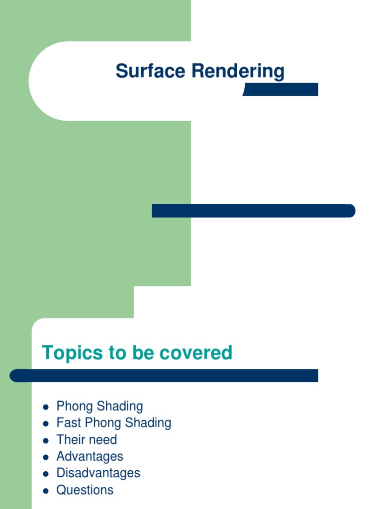 Surface Rendering | PDF | Rendering (Computer Graphics) | Imaging