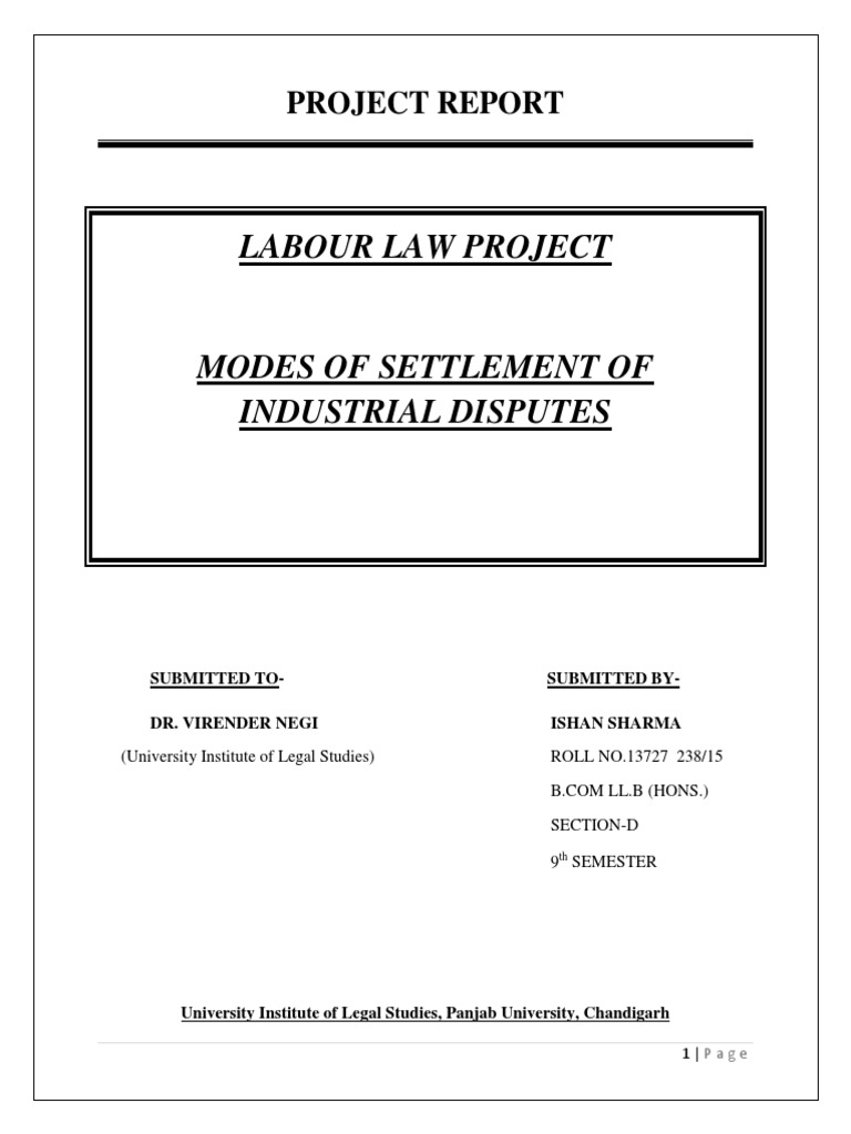 Labour Law Project | PDF | Tribunal | Trade Union