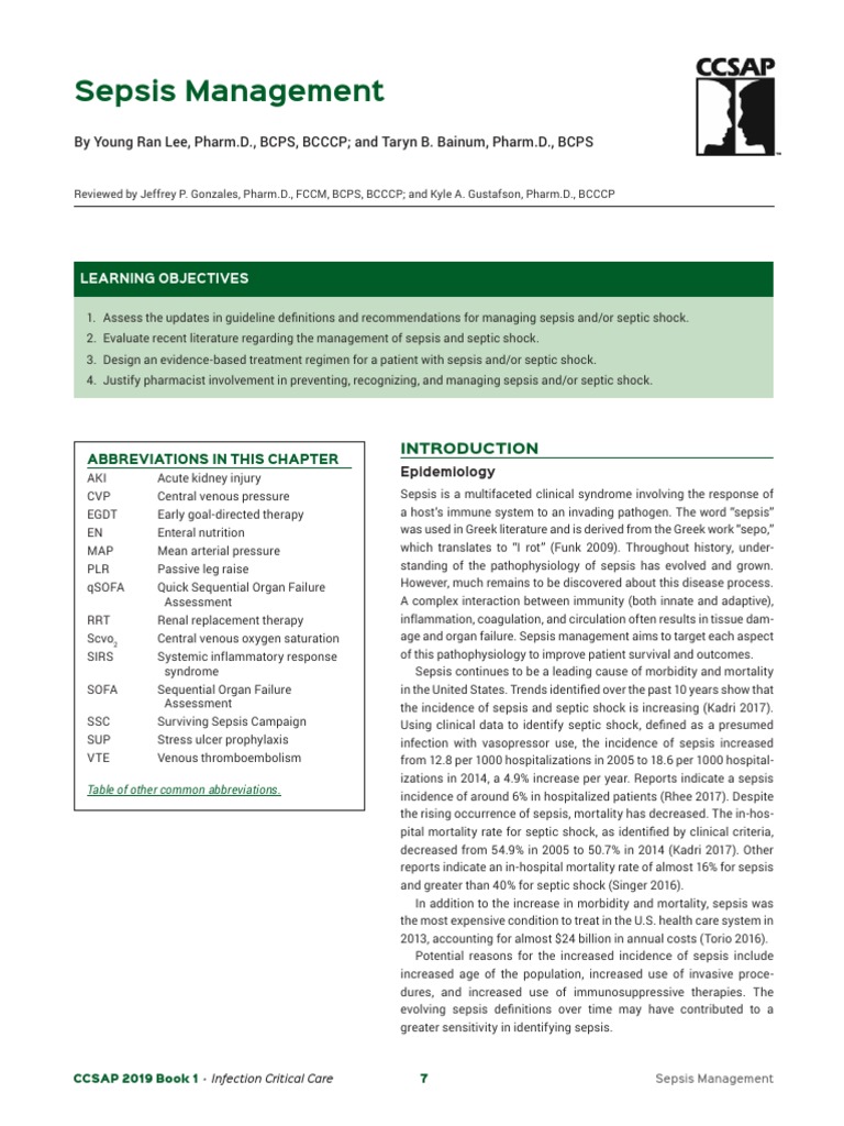 Sepsis Management Guideline Updates and Treatment Strategies | PDF ...