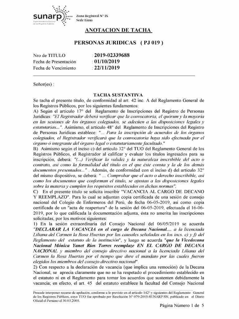 Anotacion de Tacha 20192339688 | PDF