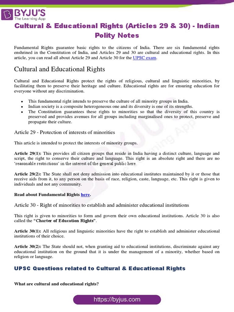 Cultural And Educational Rights