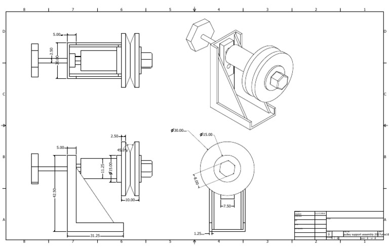 Pulley Support Assembly Drawing | PDF