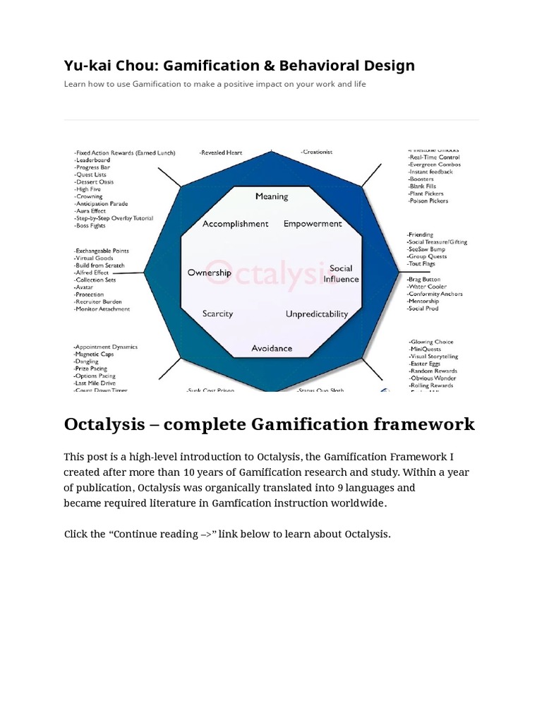 (RM-3) The 8 Core Drives of Gamification | PDF | Applied Psychology ...