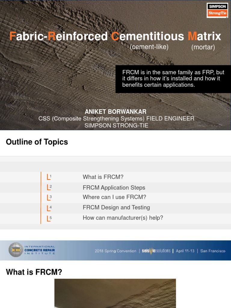 Strengthening Concrete and Masonry Structures with Fabric Reinforced ...