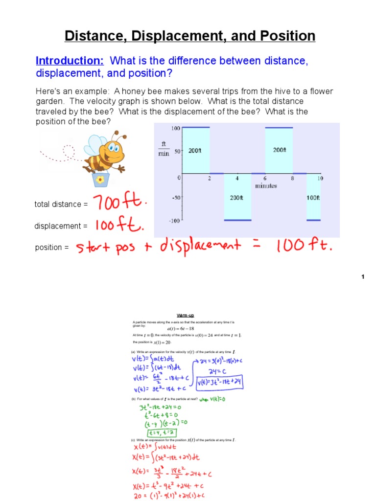 Distance Displacement and Position Notes PDF | PDF | Distance | Velocity