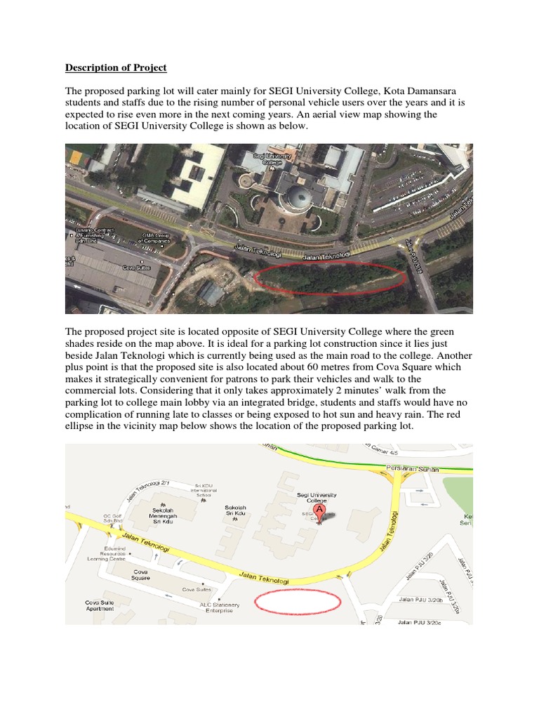 Parking Lot Proposal - Description of PR | PDF | Parking | Parking Lot