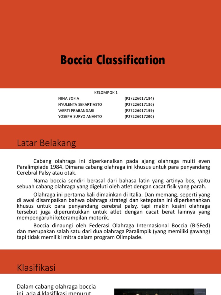 Boccia Classification | PDF
