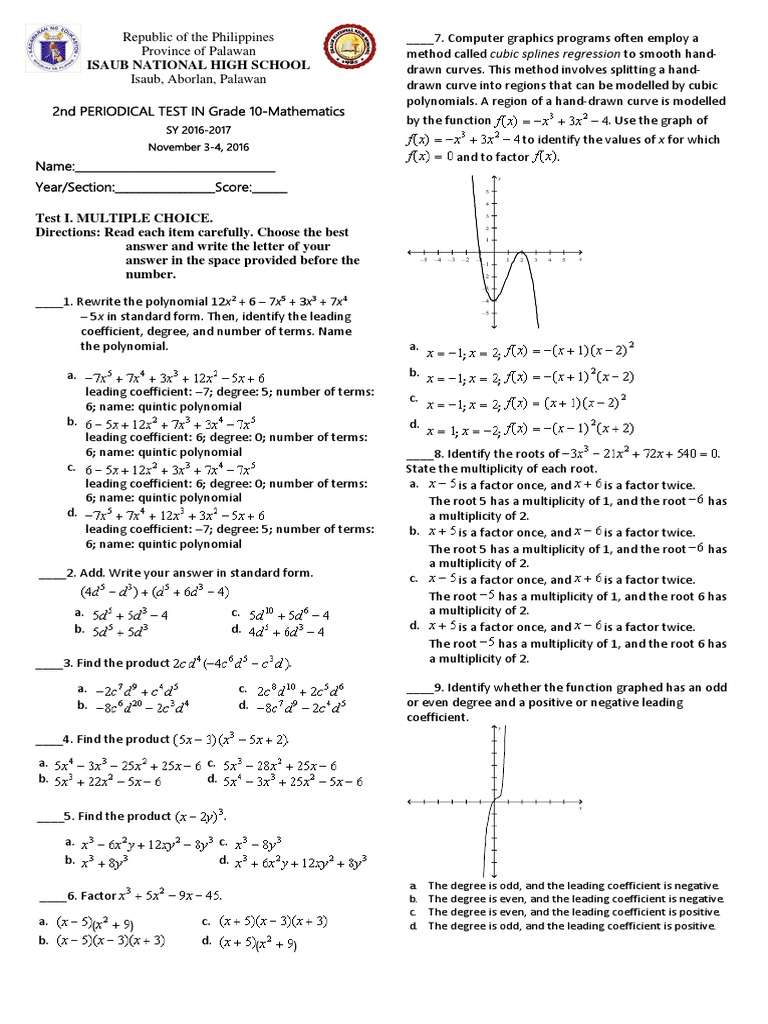 Math Grade 10 Pdf Factorization Zero Of A Function