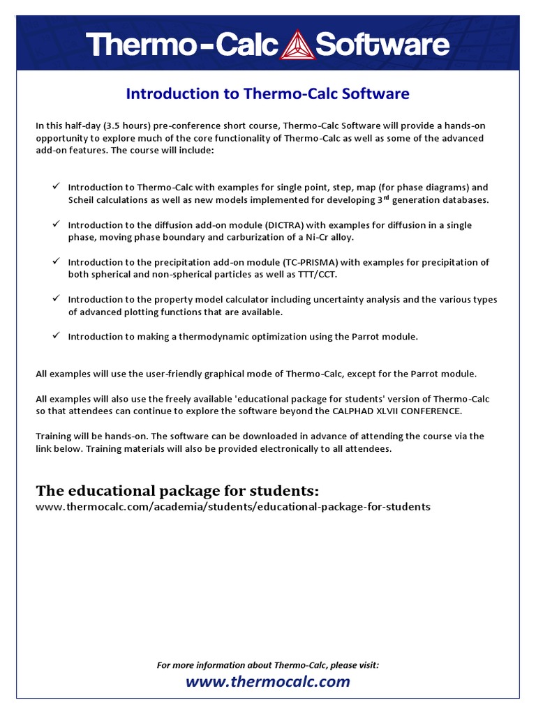 Introduction To Thermo Calc Software | PDF