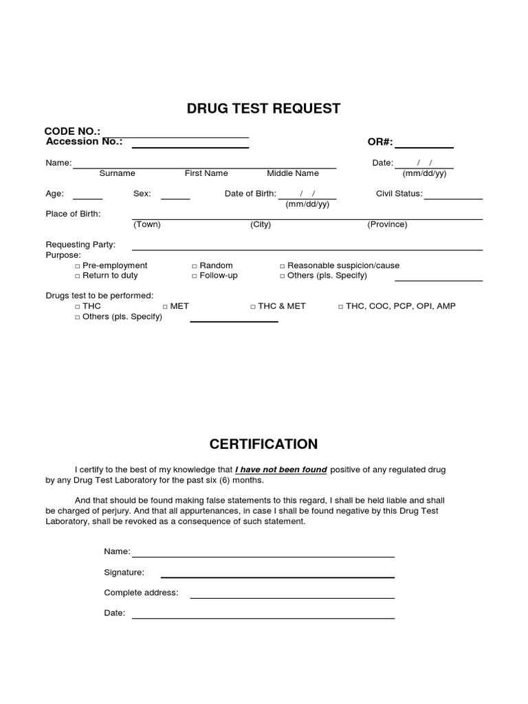 CoC & CCF Forms PDF | PDF | Drug Test | Justice