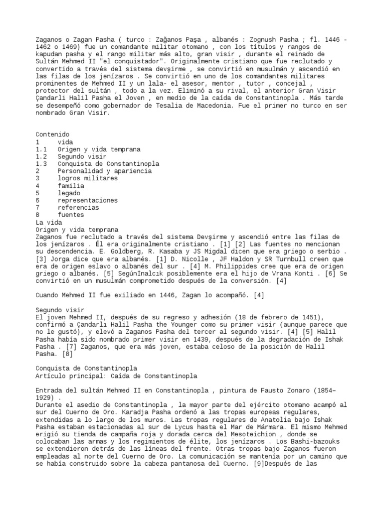 Zaganos o Zagan Pasha - Wiki | PDF | imperio Otomano | Política del ...