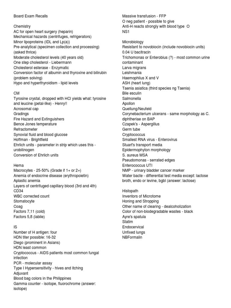 Recalls 4 | PDF | Medical Specialties | Clinical Pathology