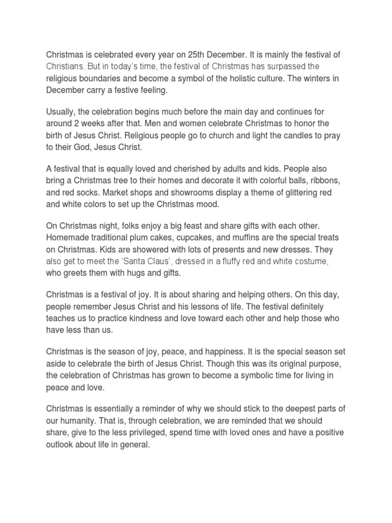 Christmas Is Celebrated Every Year On 25th December | PDF | Christmas