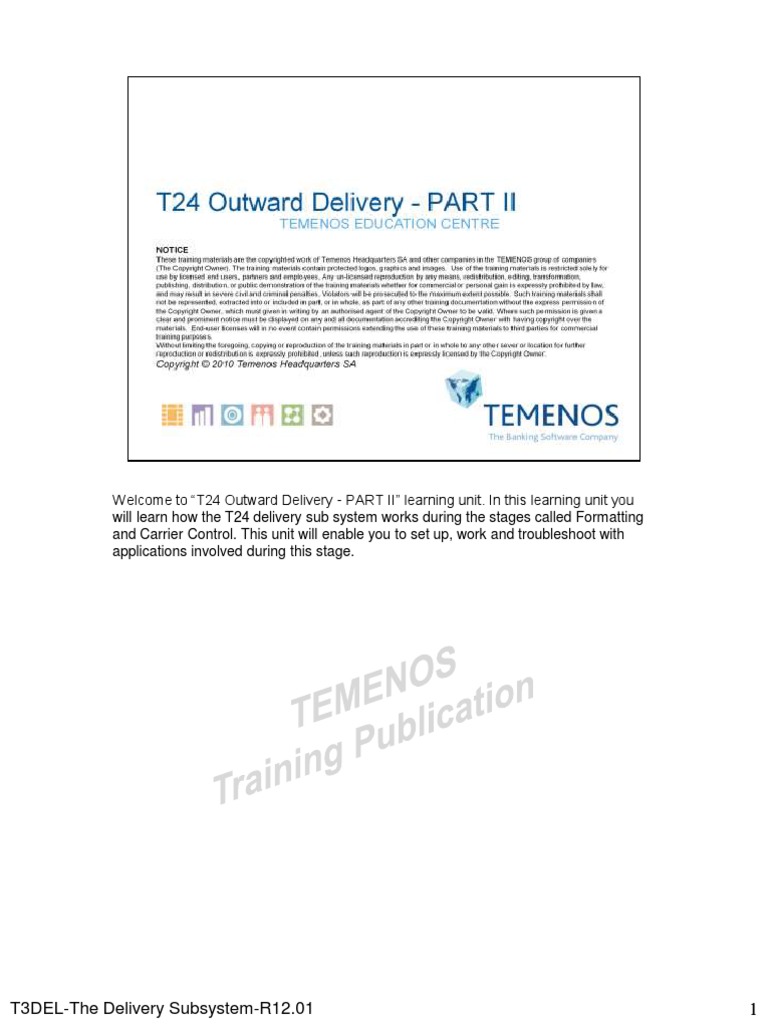 DEL4 - T24 Outward Delivery - PART II-R13.01 PDF | PDF | Page Layout ...