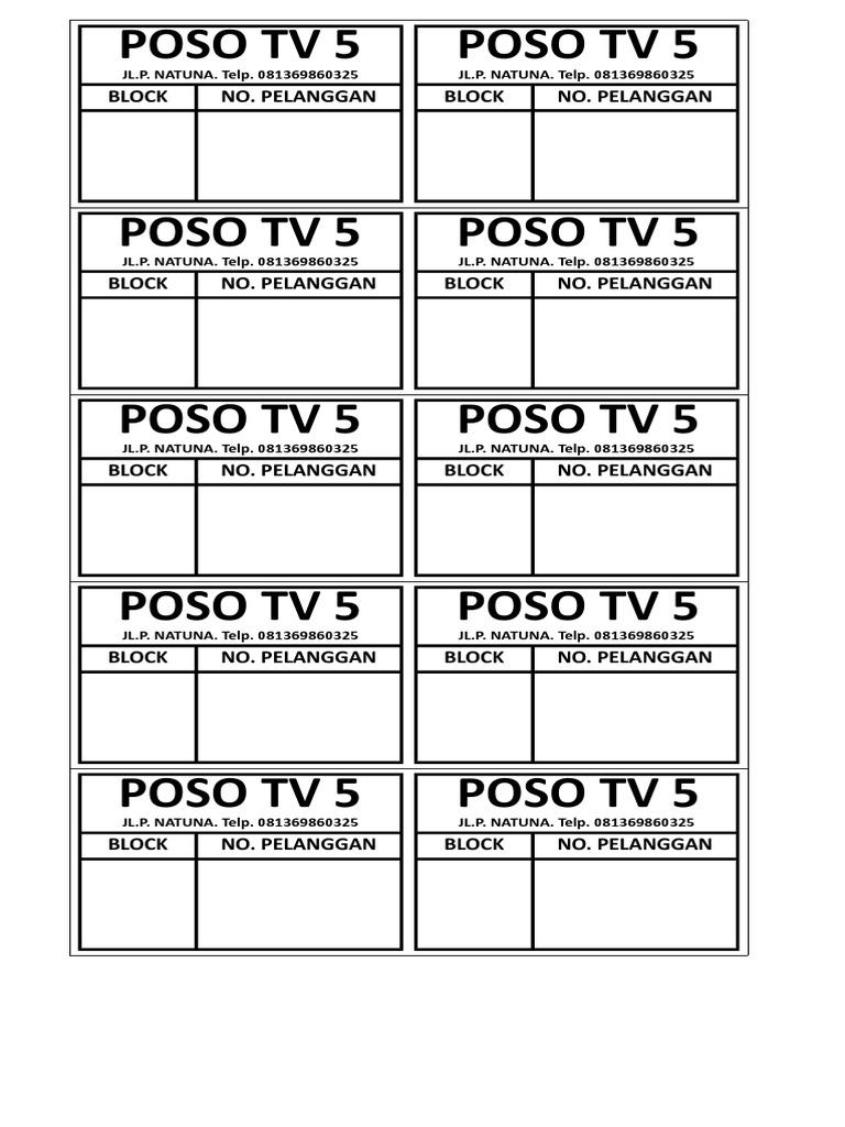 Stiker TV Kabel | PDF