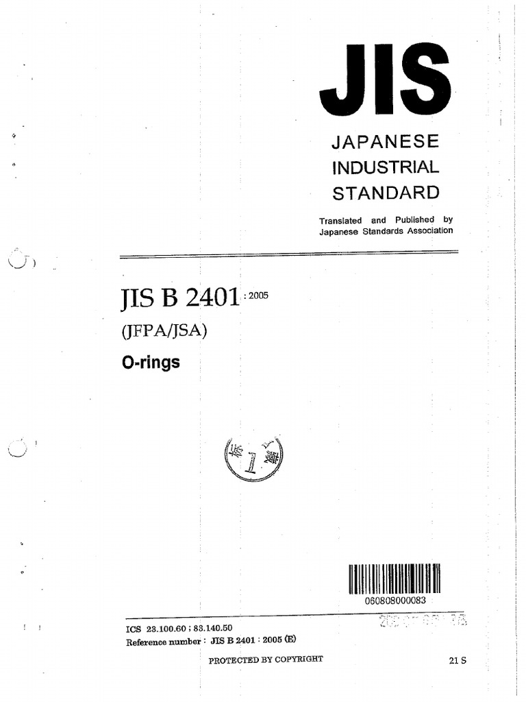 Jis O-Ring B 2401 | PDF