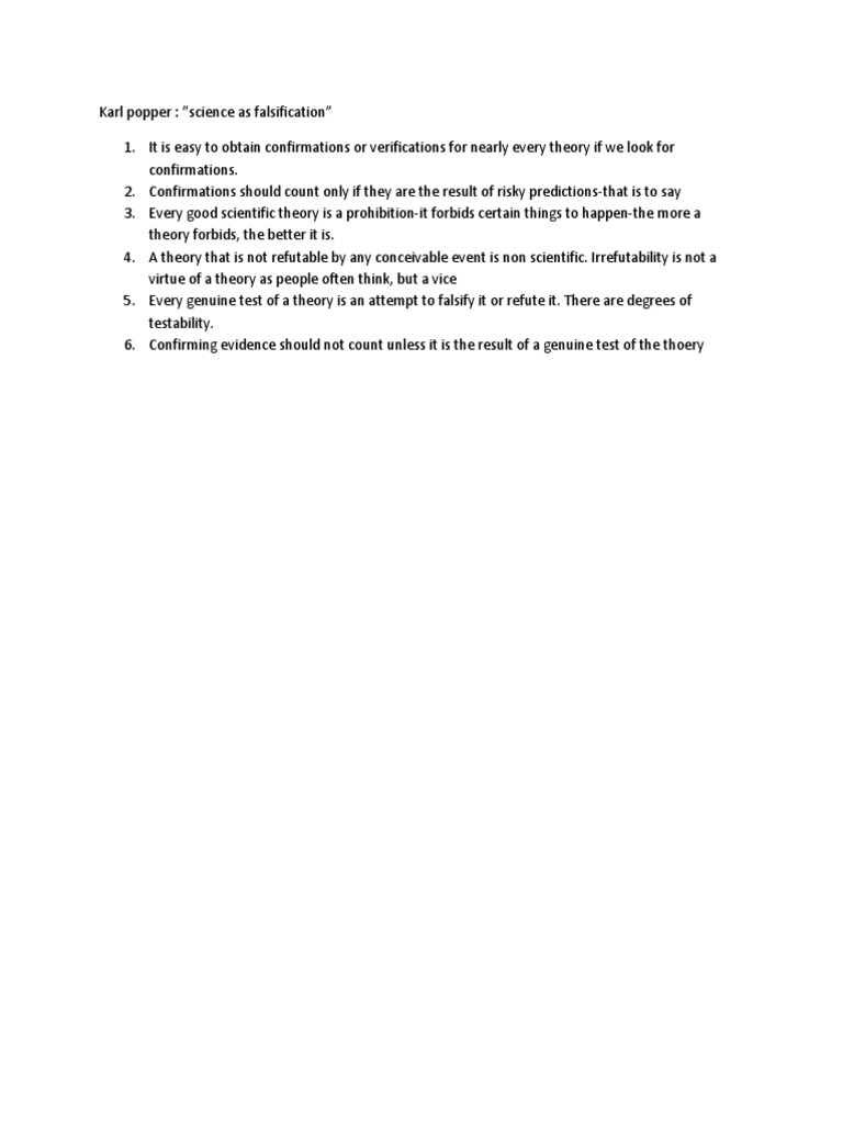 Science as Falsification Theory | PDF | Philosophy