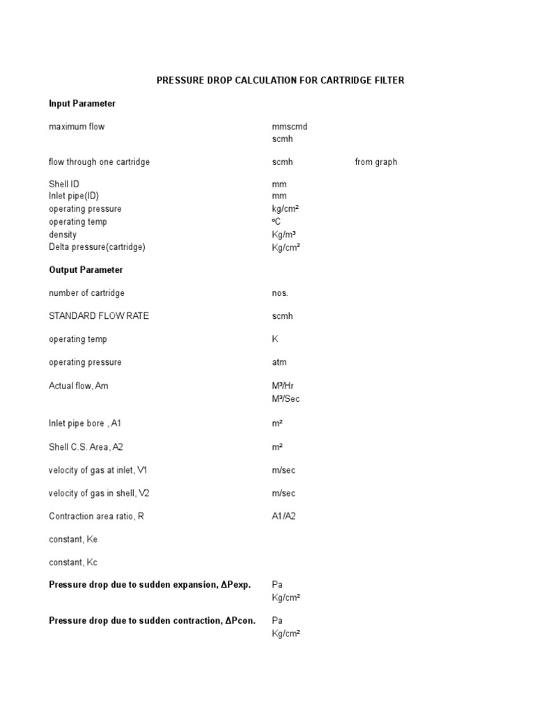 Filter Calculation | PDF